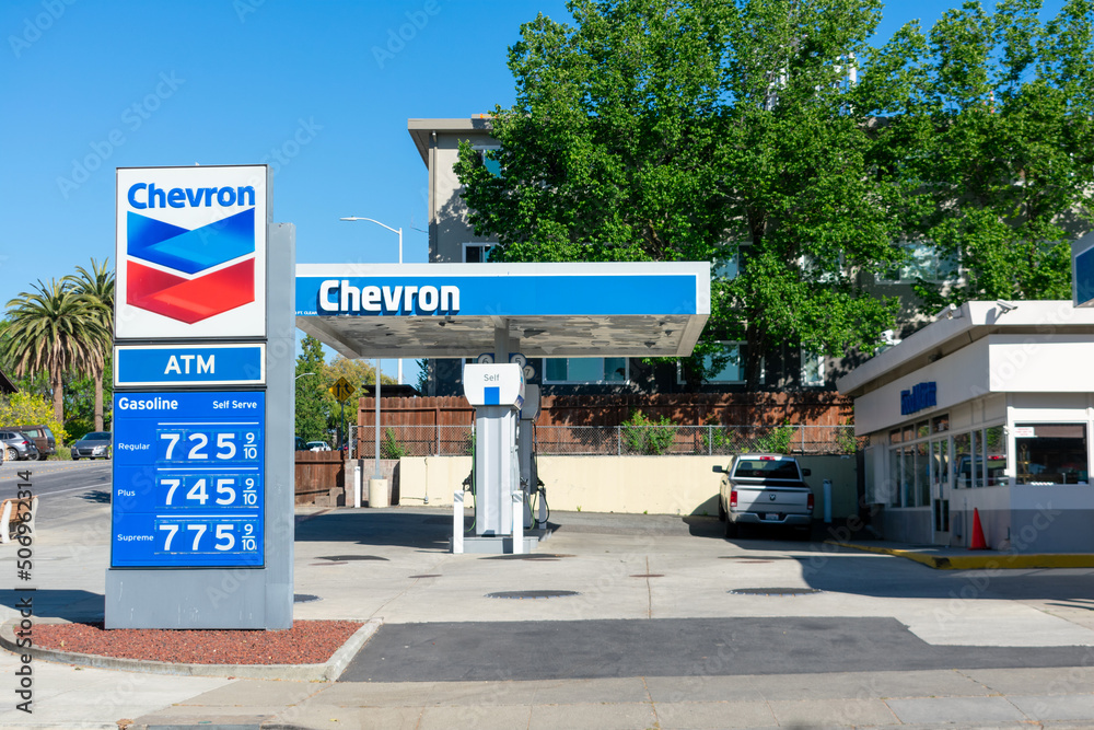 Chevron Gas Station Sign