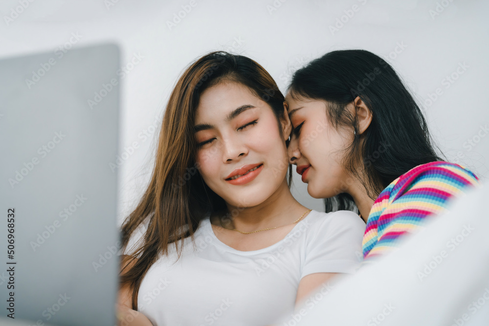 Lgbtq Lgbt Concept Homosexuality Portrait Of Two Asian Women Posing