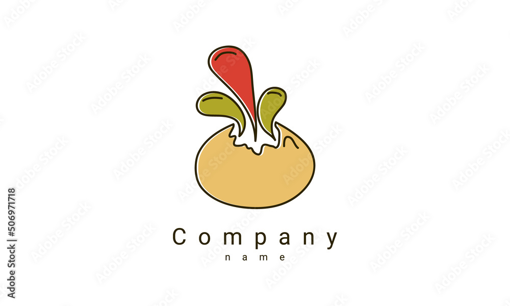 Vetor de pani puri logo typical indian food, indian street food do ...