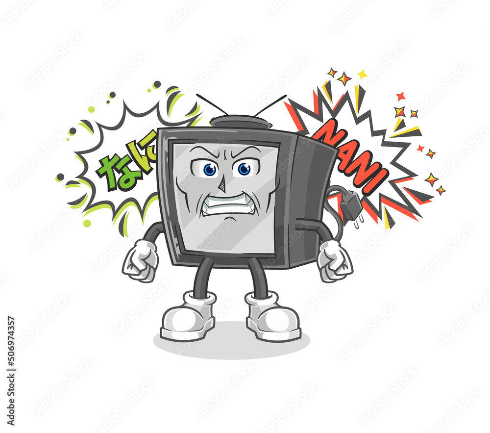 old tv anime angry vector. cartoon character Stock Vector | Adobe Stock