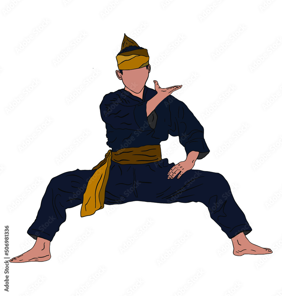 pencak silat illustration vector Stock Vector | Adobe Stock