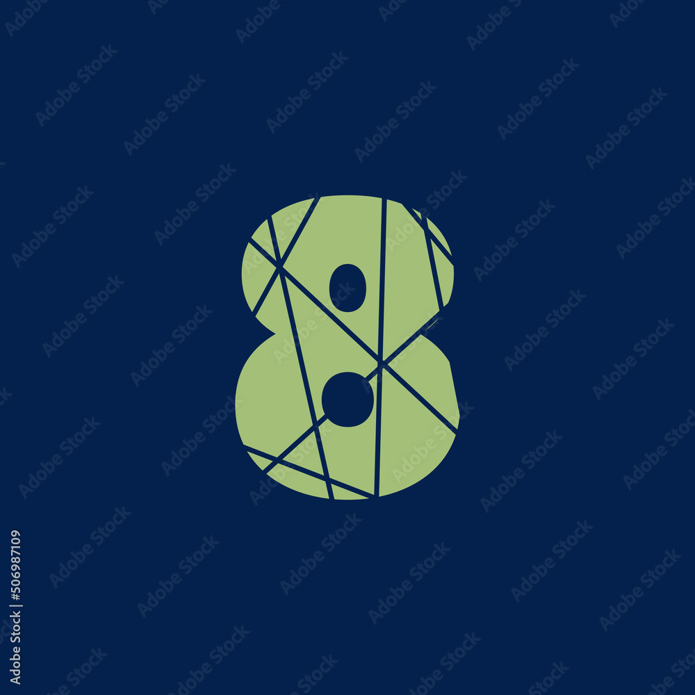 Vetor de 8 Numeric text vector logo, or symbol design. 8 digit ...