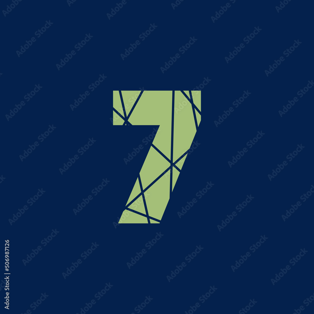 Vetor de 7 Numeric text vector logo, or symbol design. 7 digit ...