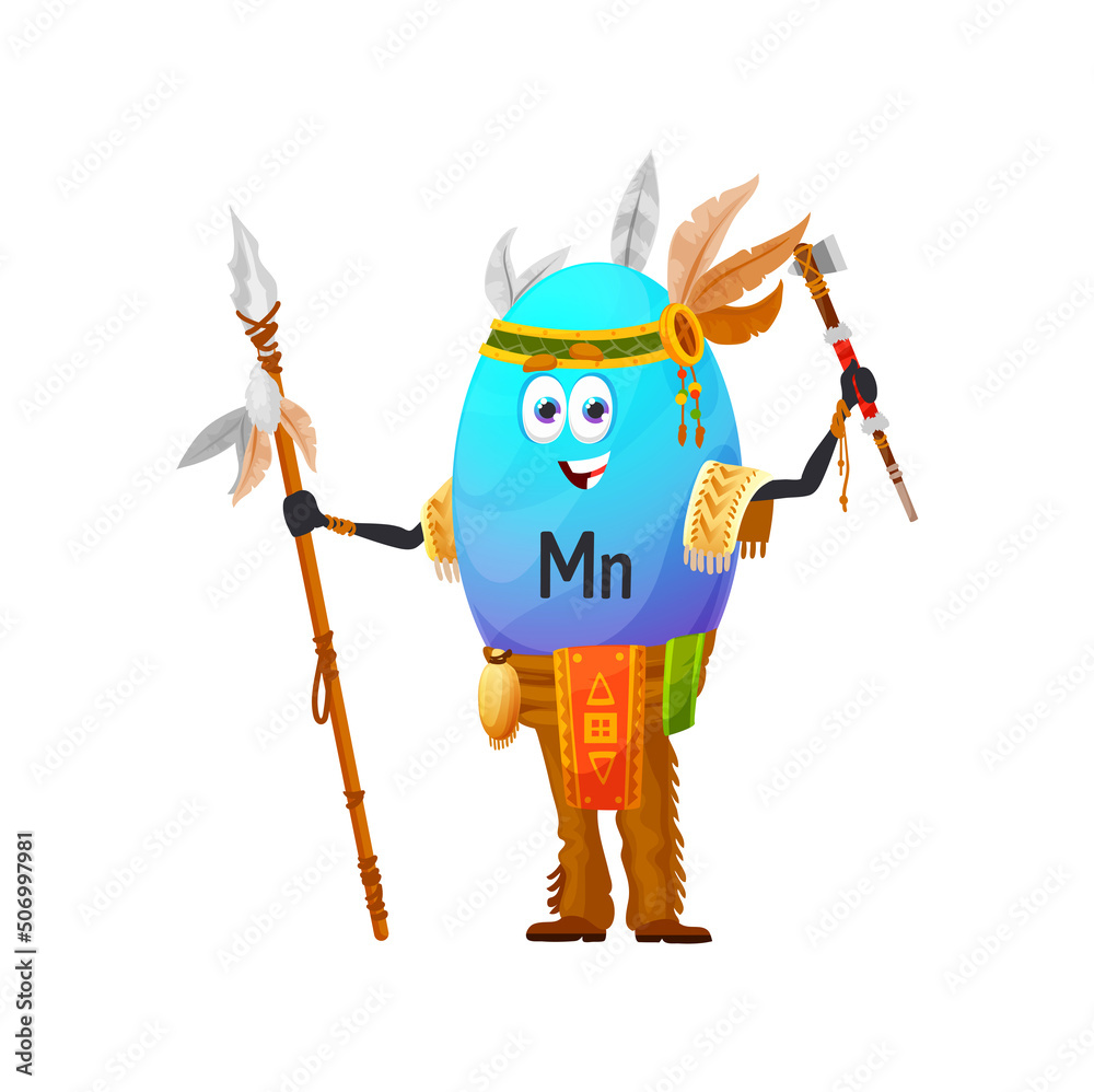 Cartoon manganese or manganum micronutrient indian character. Isolated ...