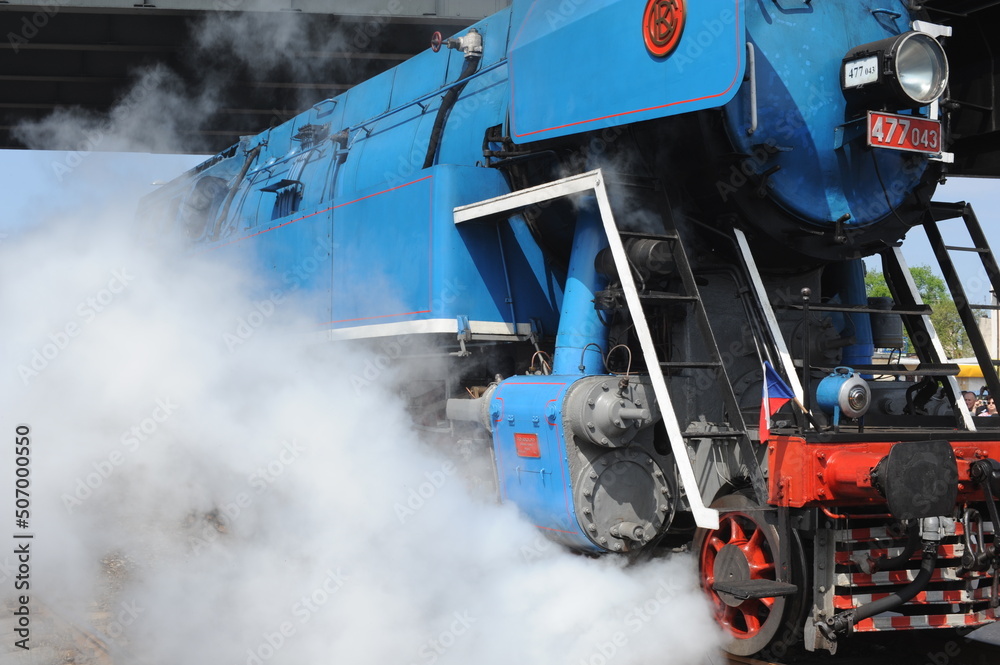 Poster Antique powerful blue steam locomotive type ČSD Class 477 – Wall ...