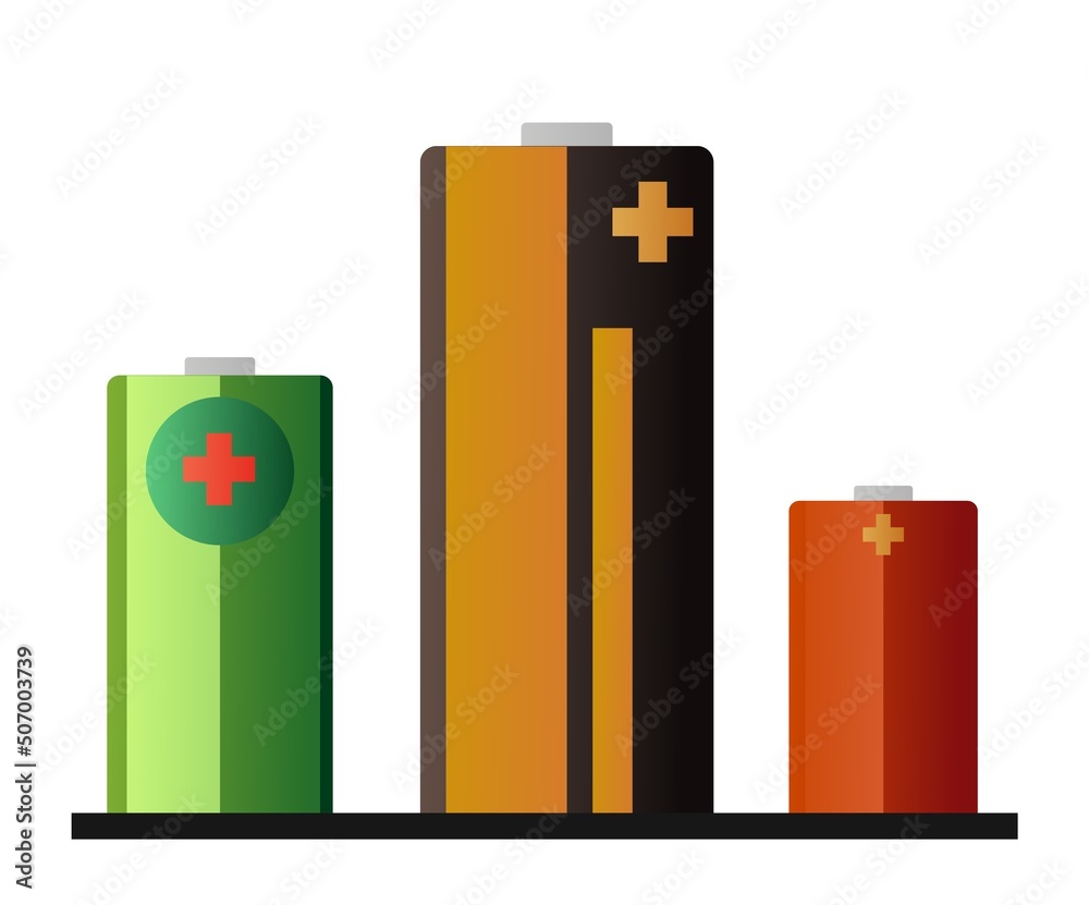 Simple Battery Energy source. Electricity accumulator. Galvanic cell ...