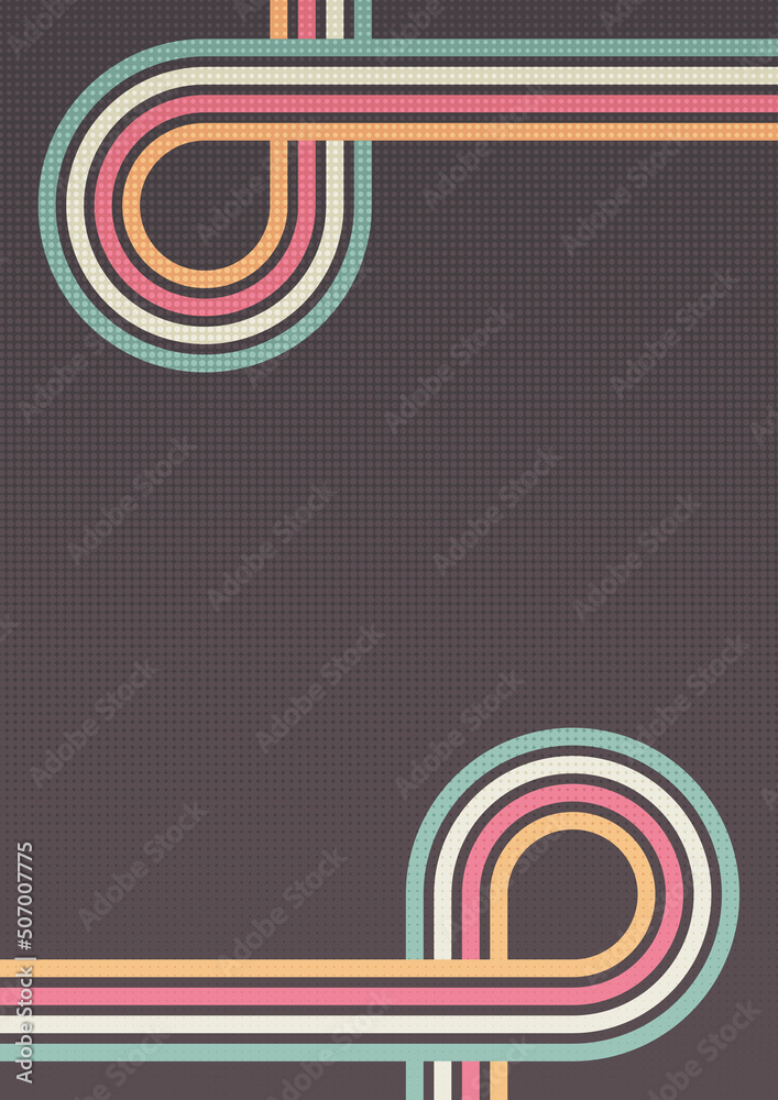 Retro background with stripes and half-tone texture in 1970s style ...