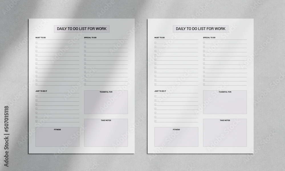 Daily To-Do List for Work | 24-Hour Daily Planner. Stock Vector | Adobe ...