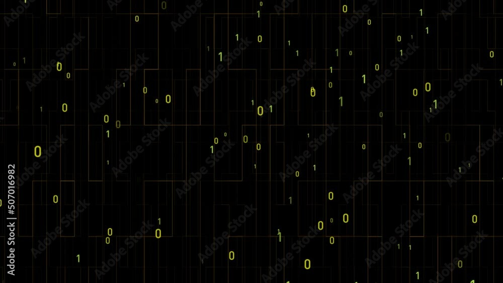 Abstract tech background. Floating Numbers HUD Background. Matrix particles grid virtual reality ...