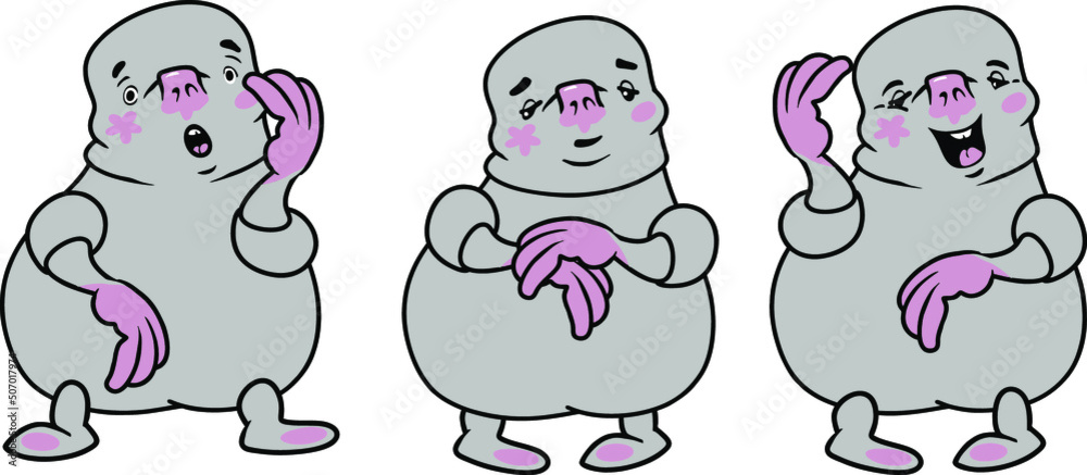 The cartoon mole character is animated with human gestures and details ...