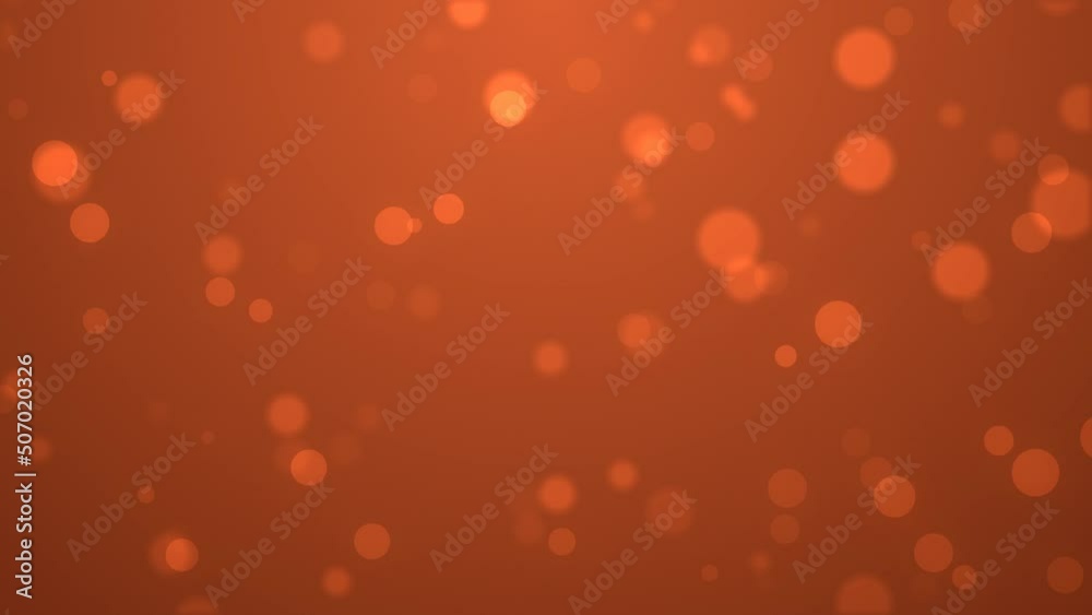 Orange particles animation of the moving and blinking colorful shining ...