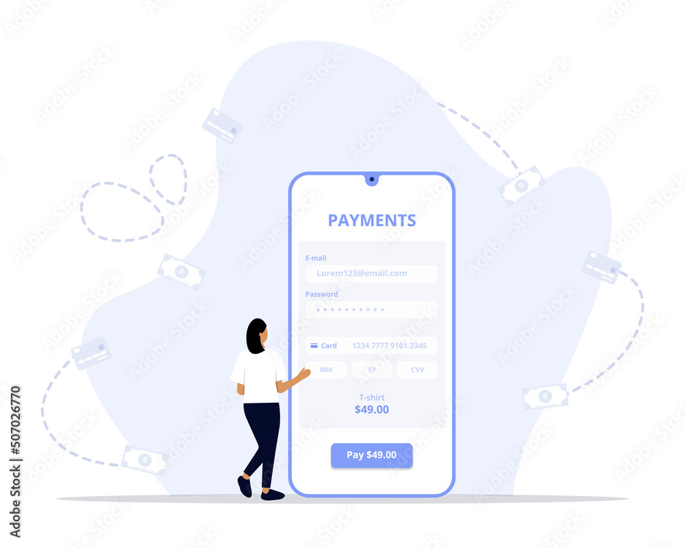 payment details information form ui design. Browser window with online ...