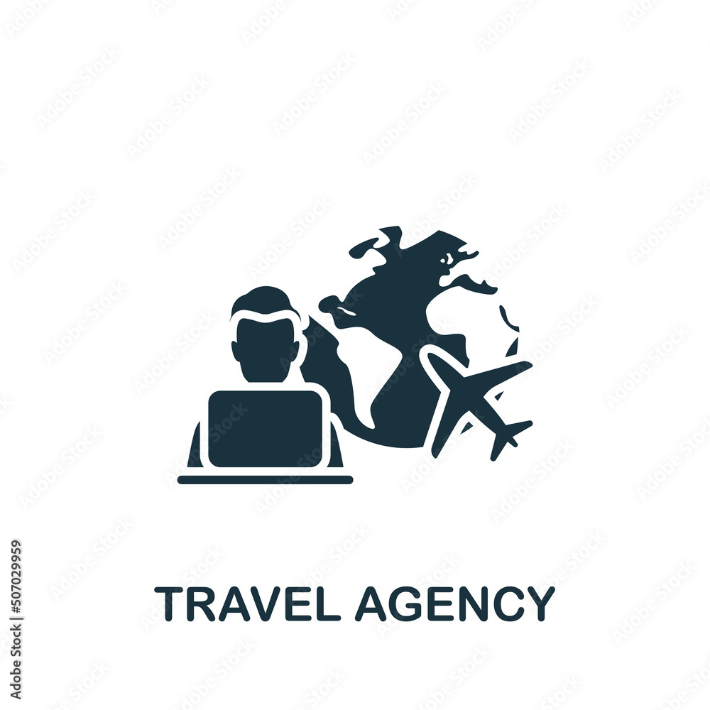 Travel Agency icon. Monochrome simple Travel icon for templates, web ...