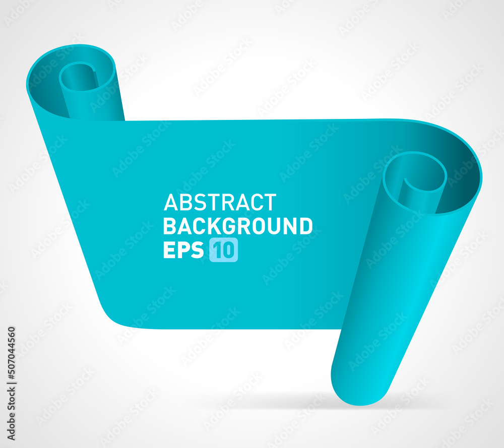 Vecteur Stock Unfolded blue scroll vector background. Rolled up ...