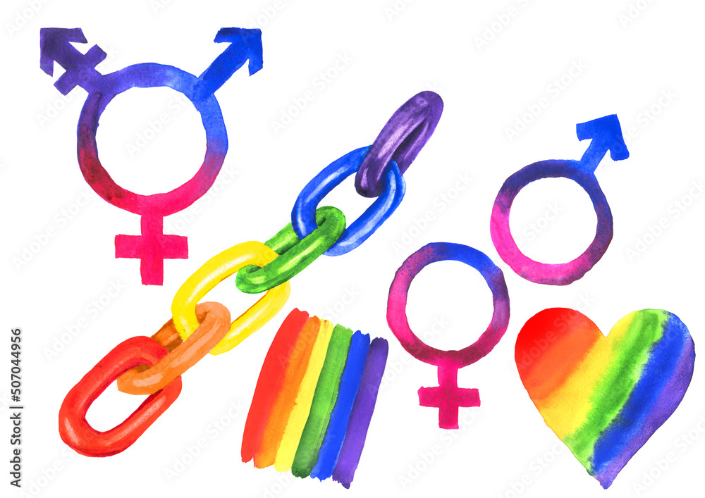 LGBTQ community symbols. Rainbow chain. Celebration of Pride Month ...