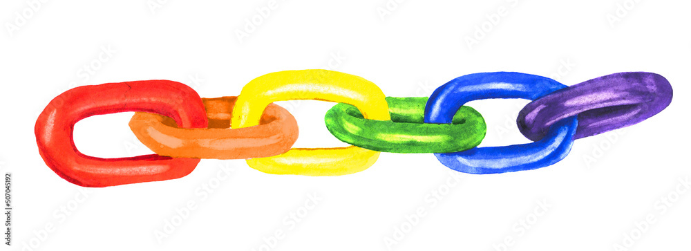 Chain in LGBTQ community style. Rainbow chain. Celebration of Pride ...