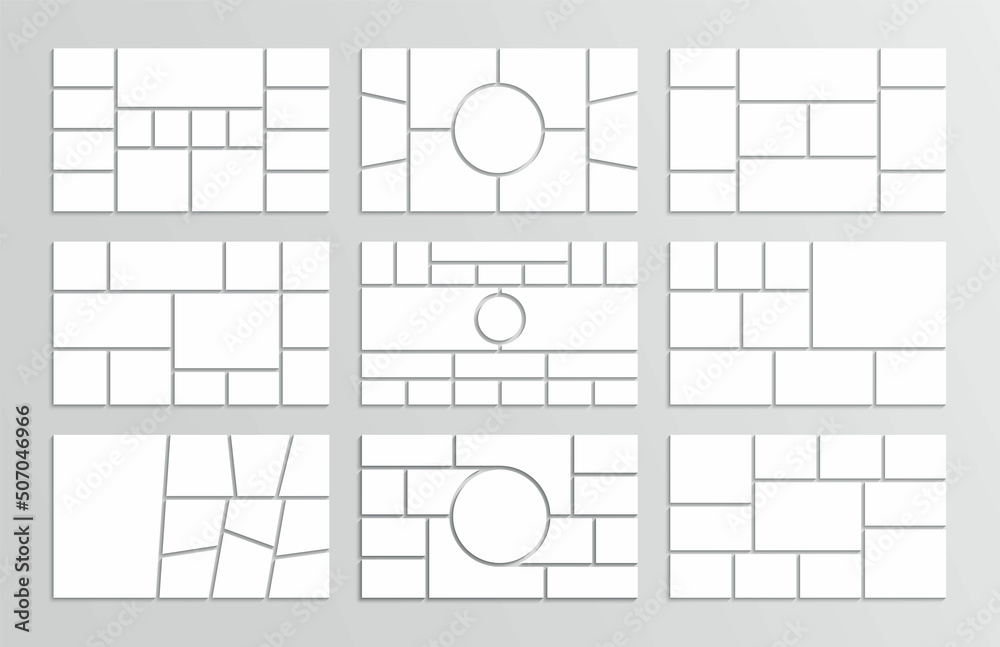 Gallery banner grid. Moodboard template. Photo collage layout. Mosaic ...