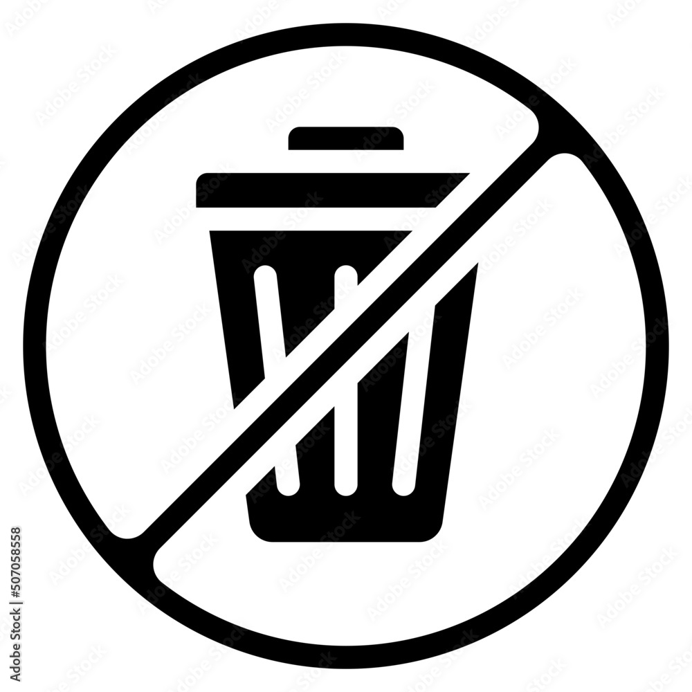 No Waste Icon Stock Vector | Adobe Stock