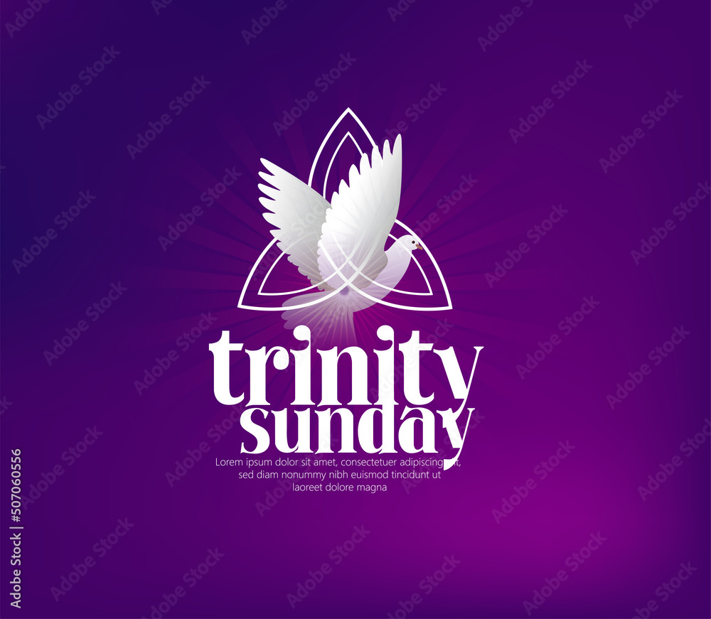 illustration of a background for Trinity Sunday with dove Holy Spirit ...