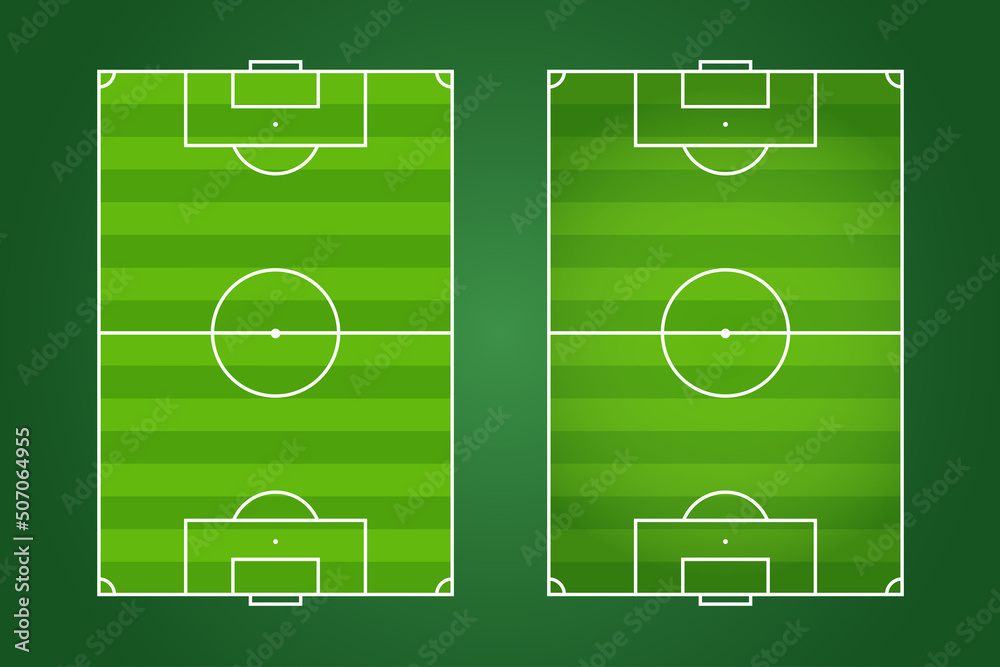 Football field flat design, Soccer field graphic illustration, Vector ...