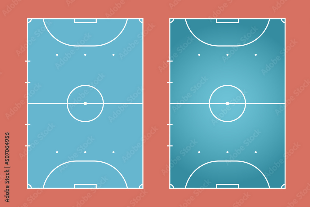 Futsal field flat design, Football field graphic illustration, Vector ...