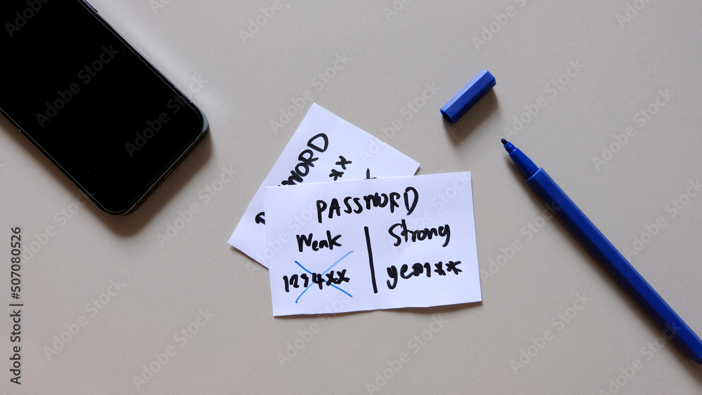 password message concept written post it on white background. password ...
