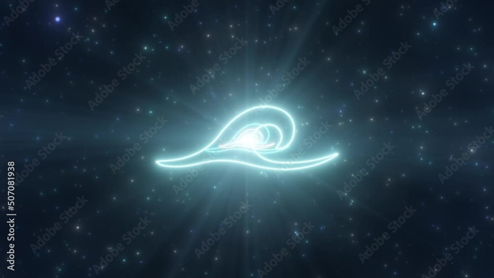Ocean Wave Sea Water Surf Shape Outline Glow Neon Light Tunnel Portal ...
