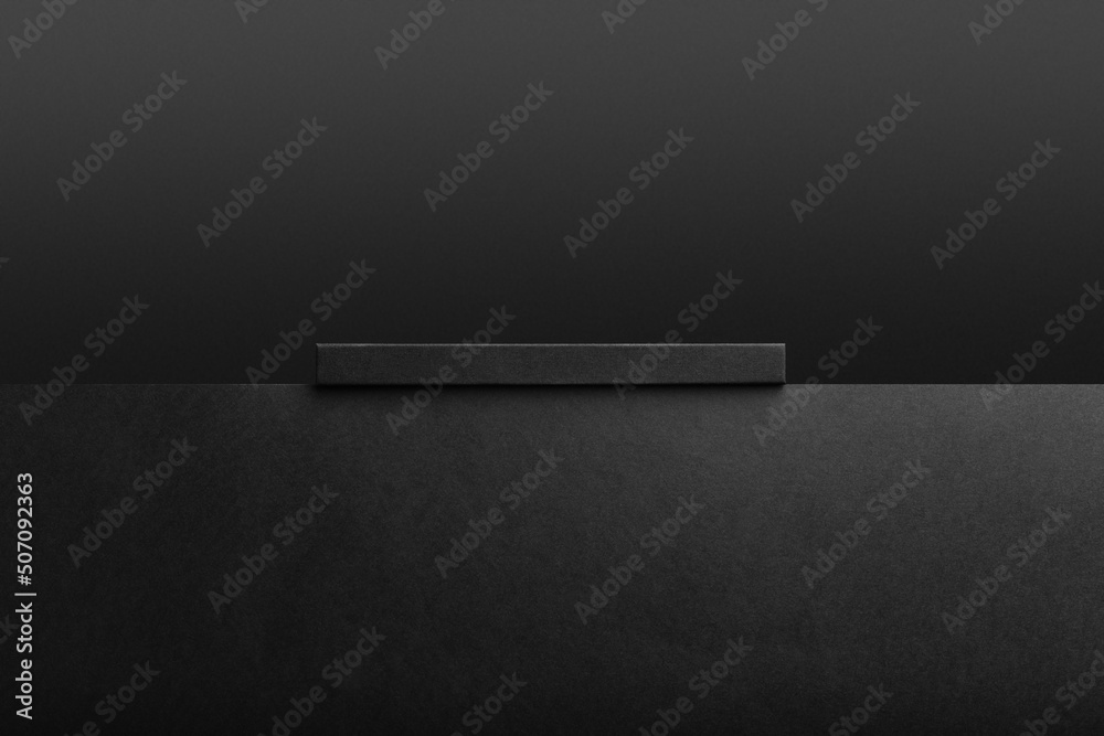 Black branding notebook, brochure mockup template, real photo. Blank ...