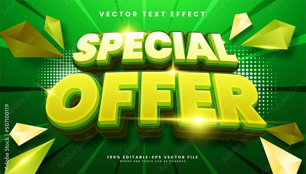 Special offer 3d editable text effect, suitable for promotion product ...