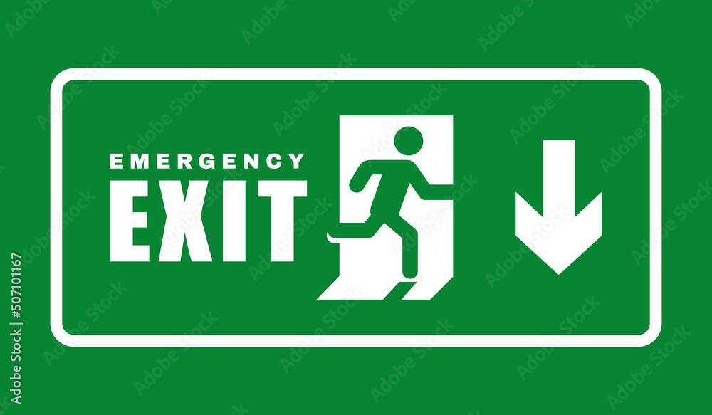 Exit door symbol. Evacuation symbol vector Stock Vector | Adobe Stock