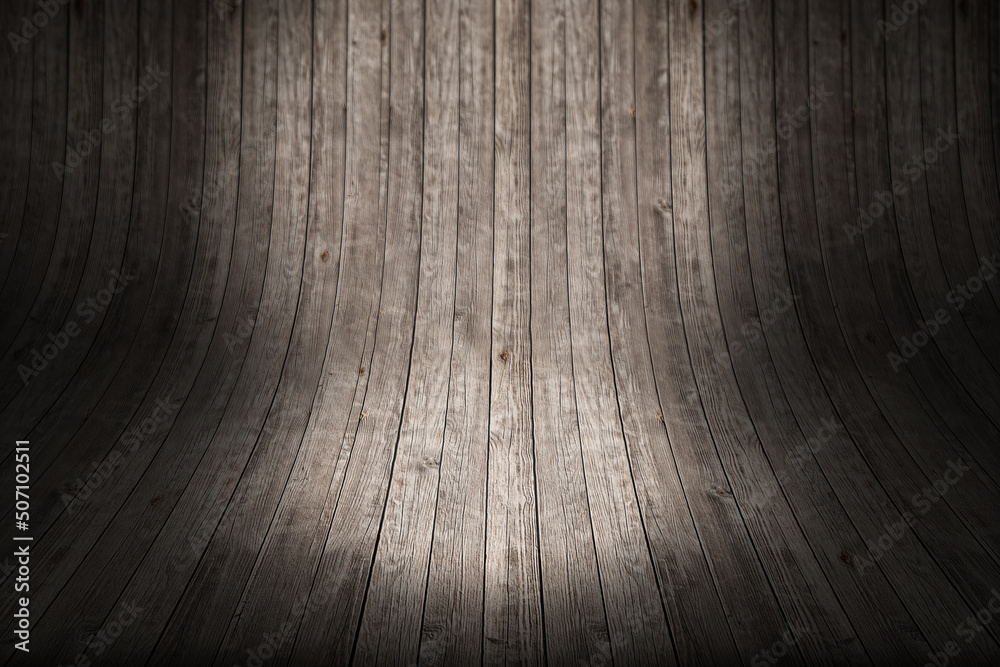 Curved wooden background. Empty Wooden backdrop. Wood texture ...