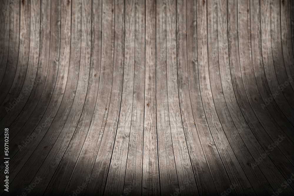 Curved wooden background. Empty Wooden backdrop. Wood texture ...