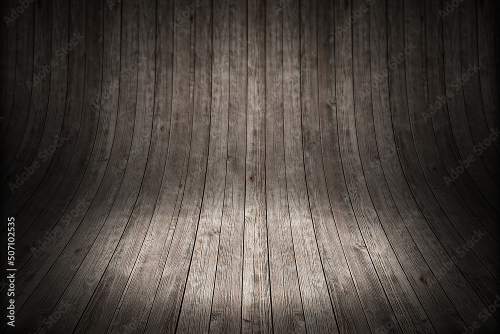 Curved wooden background. Empty Wooden backdrop. Wood texture ...