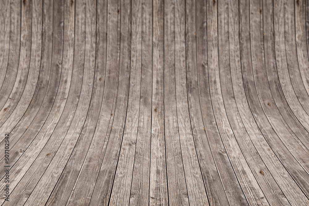 Curved wooden background. Empty Wooden backdrop. Wood texture ...
