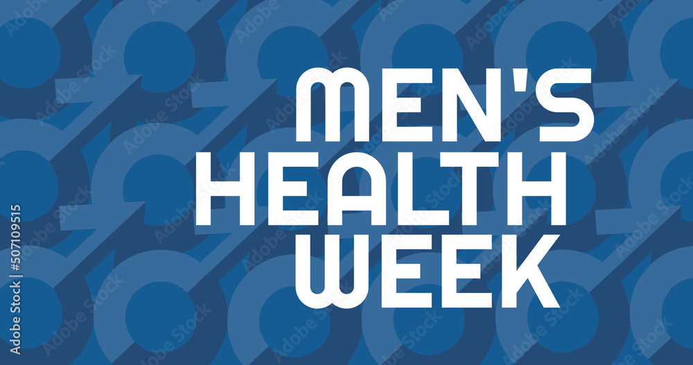 Image of mens health week text over multiple male symbol Stock ...