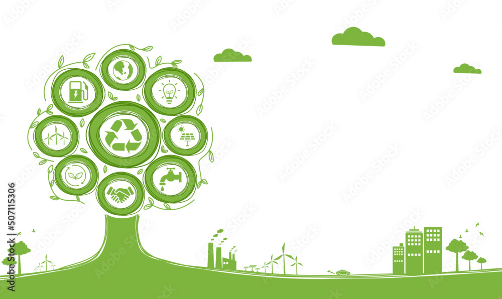 Sustainable development, ecology and environment protection concept ...