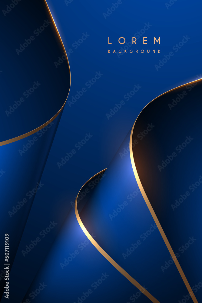 Abstract blue and gold paper background Stock Vector | Adobe Stock