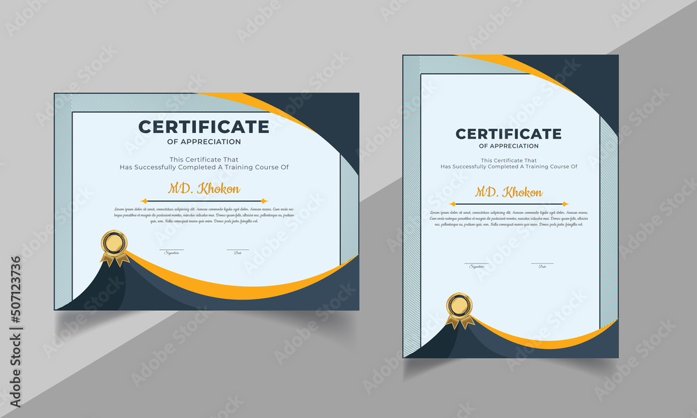 Elegant Diploma Certificate Template Design Stock Vector | Adobe Stock