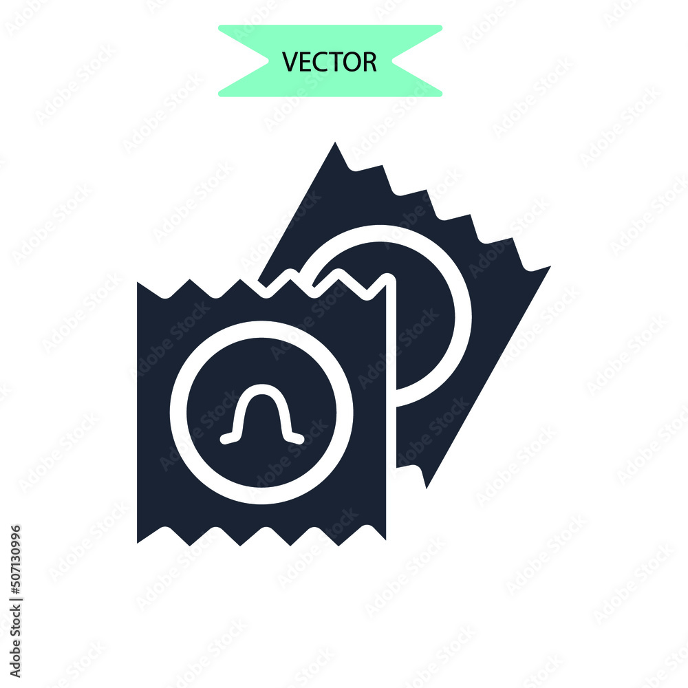 Contraceptive icons symbol vector elements for infographic web Stock ...