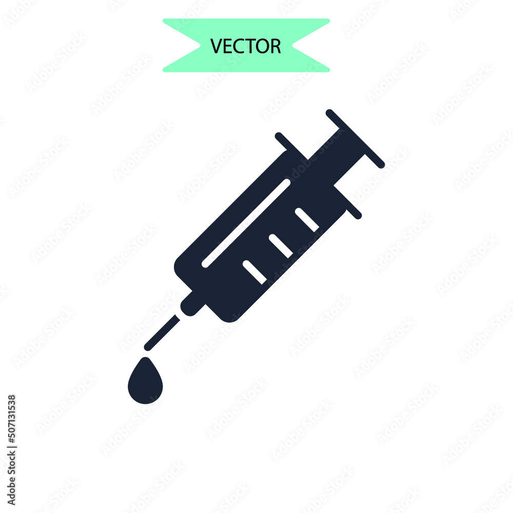 syringe icons symbol vector elements for infographic web Stock Vector ...