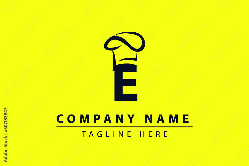 Initial letter E with spoon and fork for restaurant concept. letter e ...