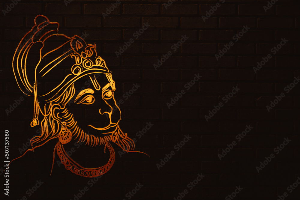 Lord Hanuman neon sign Stock Illustration | Adobe Stock