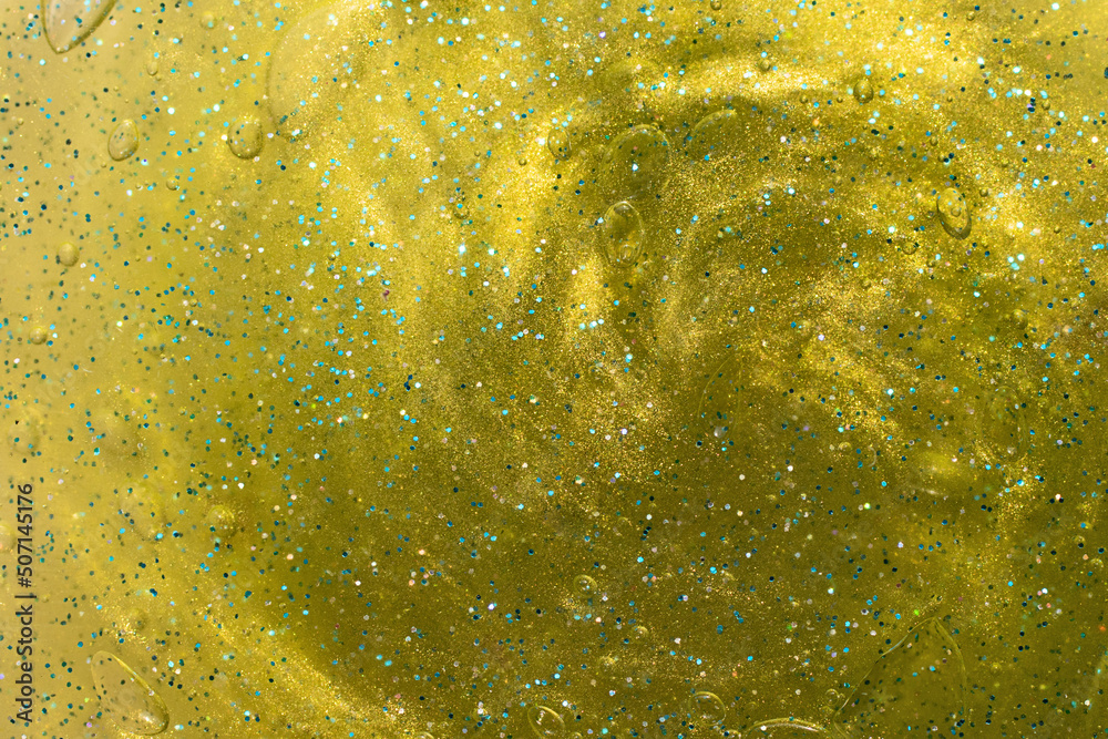 Macro photography of the slime texture.Abstrat green background with ...