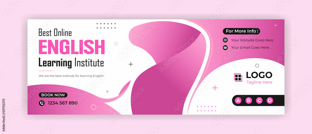 Spoken English social media banner template design for advertisement ...