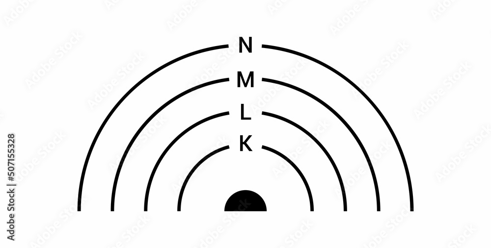 atomic energy level circle diagram. Vector illustration isolated on ...