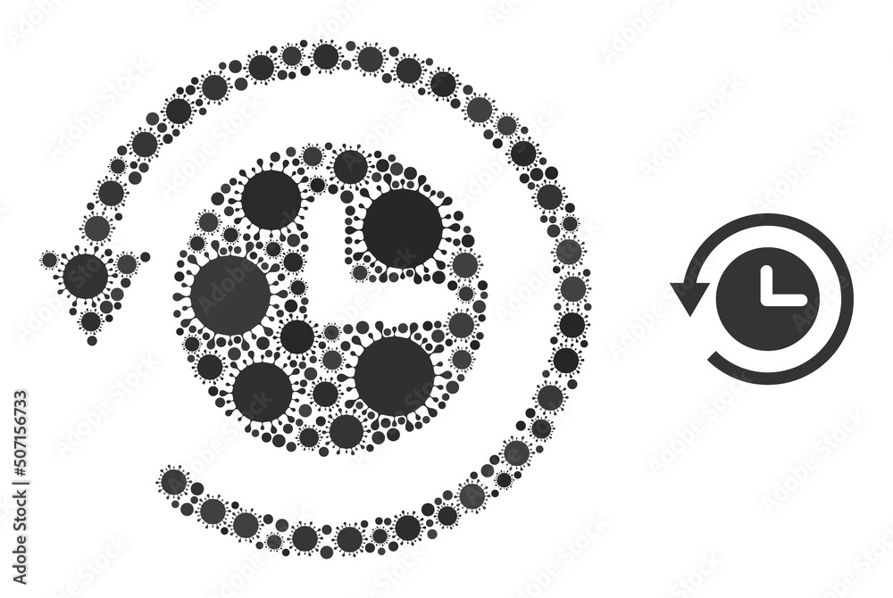 Vetor de Time back machine mosaic icon. Vector mosaic constructed of ...