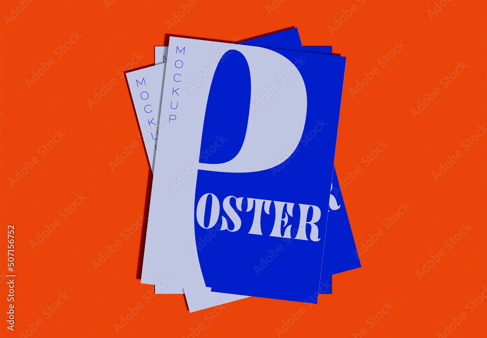 Stacked Posters Mockup Stock Template | Adobe Stock