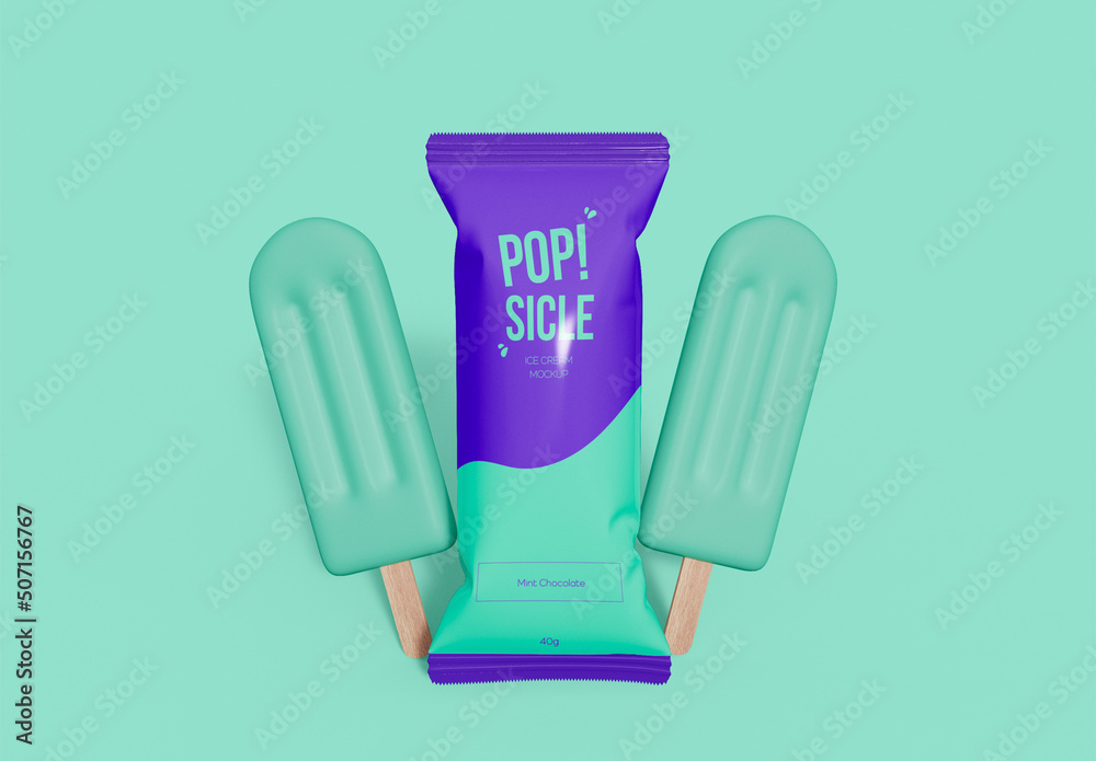 Two Ice Cream Popsicles Mockup Stock Template | Adobe Stock
