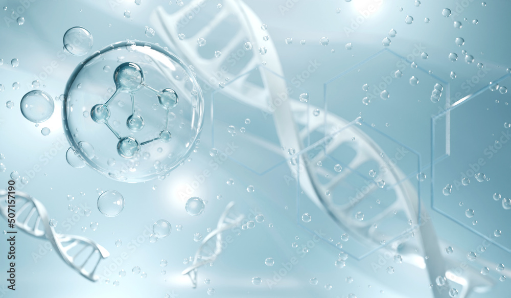 ภาพประกอบสต็อก Realistic molecules background. Science illustration of ...