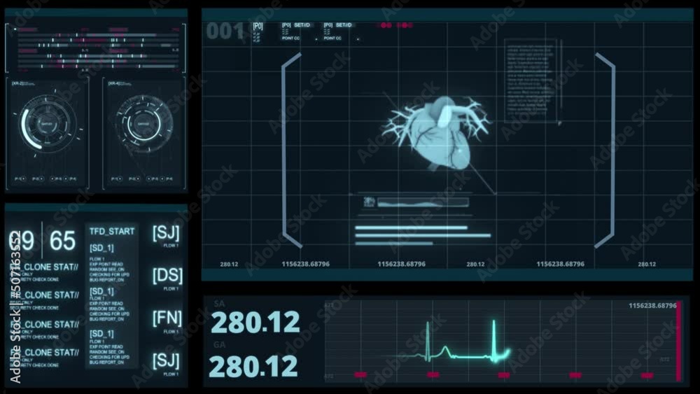 Anatomically correct blue digital human heart seamless loop. Futuristic ... Anatomically correct blue digital human heart seamless loop. Futuristic ...
